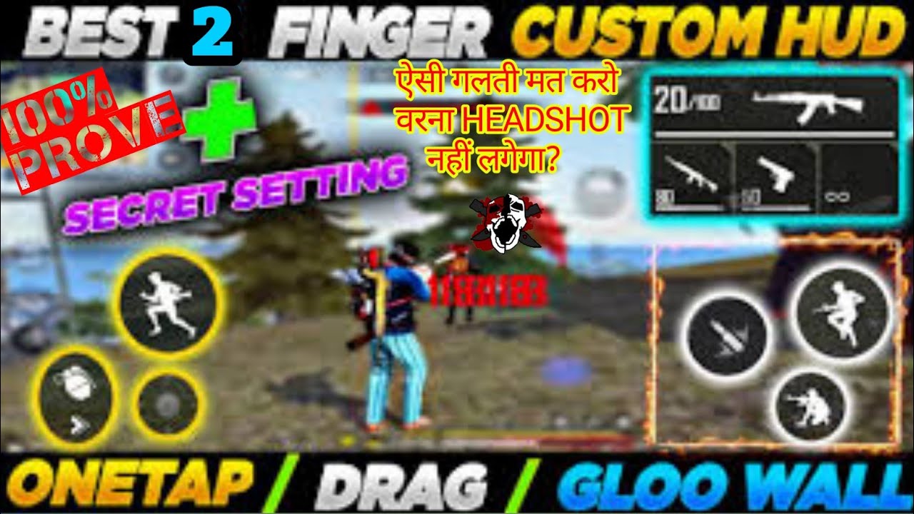 BEST 2 Finger Pro Custom HUD Settings💥| Control Free fire 2023 | 2 ...