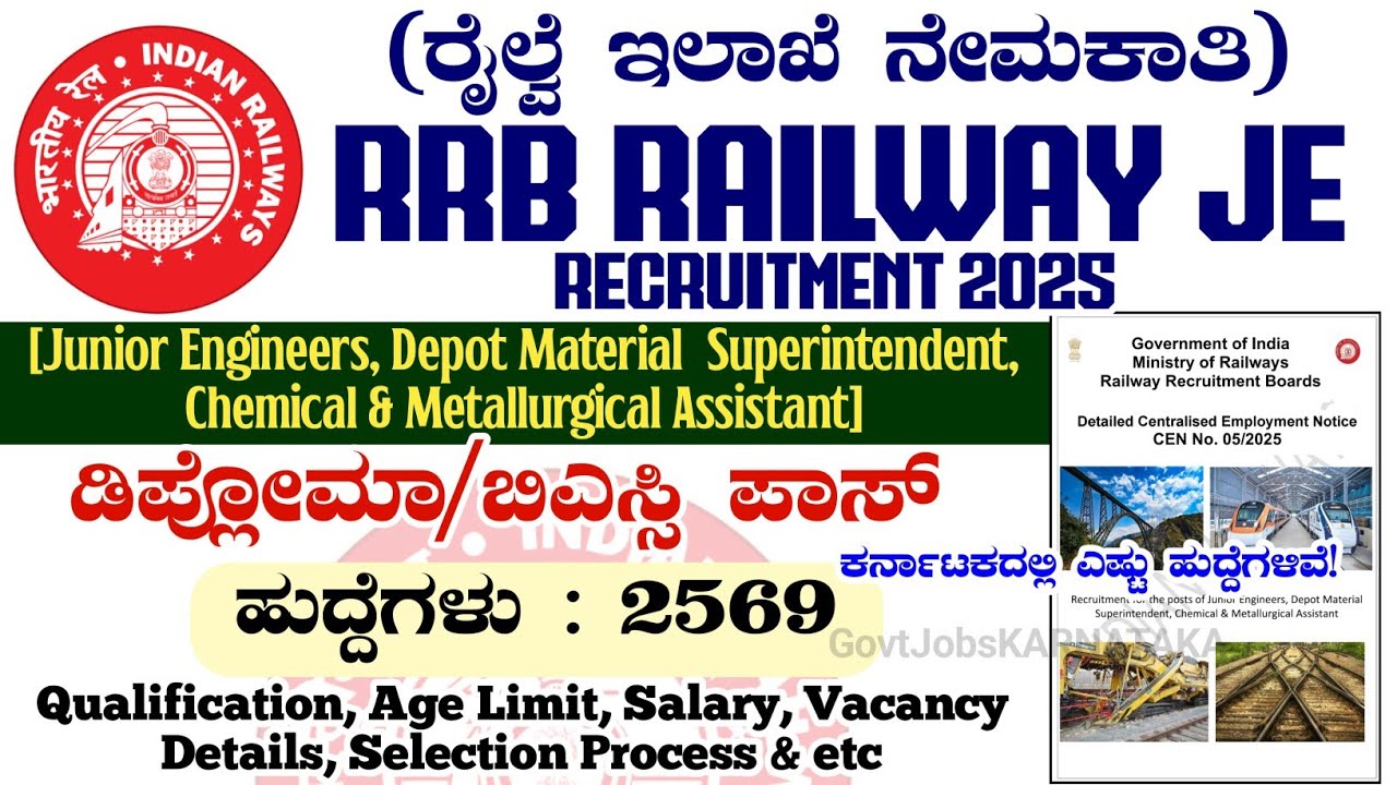 RRB JE (Junior Engineer) Recruitment 2025 | RRB JE Recruitment 2025 ...