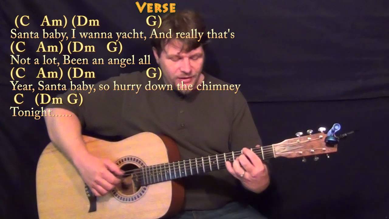 Santa Baby (Christmas) Jazzy Guitar Cover Lesson in C with Chords ...