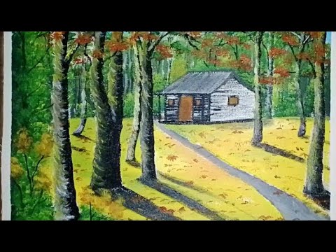 painting an old shack//painting for beginners. - YouTube