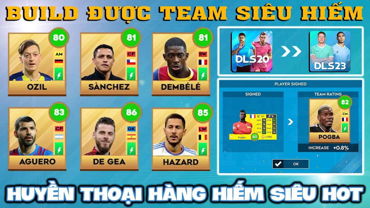DLS 23 | Đang ở DLS 20 build team huyền thoại Mesut Ozil, Aguero 83, De ...