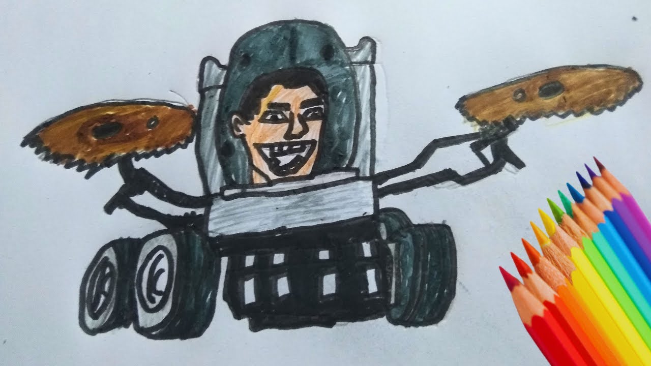 how to draw dual buzzsaw car toilet from skibidi toilet - YouTube