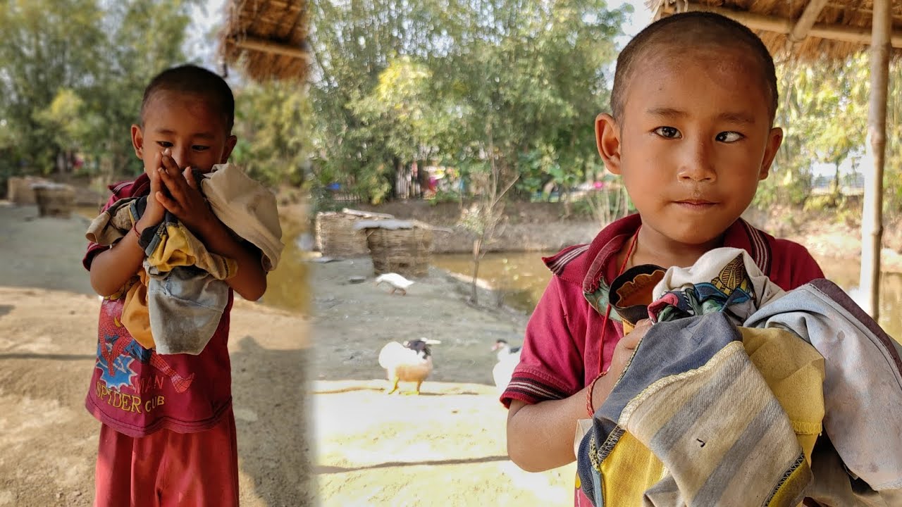 Life of poor village child | শীতকালীন কাপোৰ নাই 🥲 - YouTube