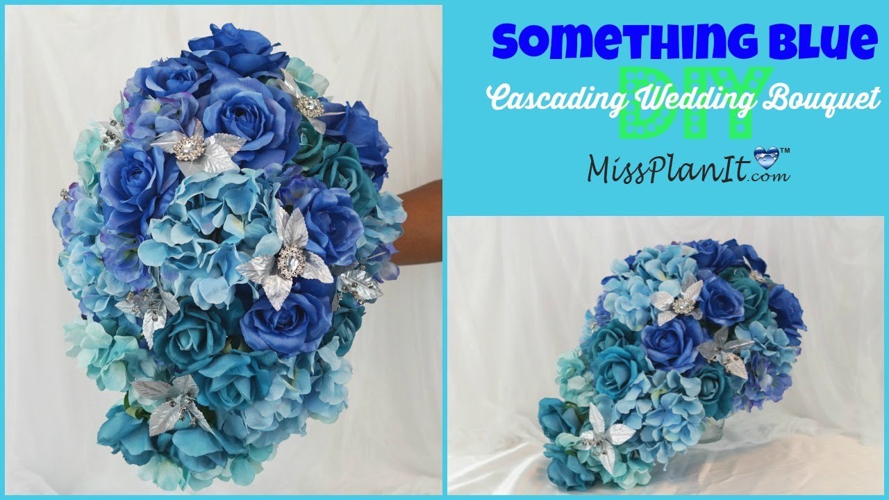 DIY Something Blue Cascading Wedding Bouquet | Budget Wedding Ideas ...