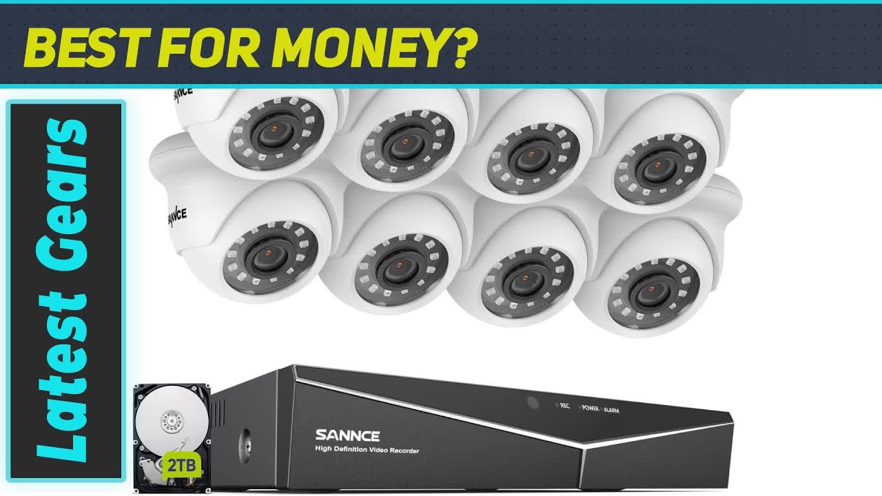 SANNCE 8CH CCTV DVR with 1TB Hard Drive and 8Pcs Outdoor Surveillance ...