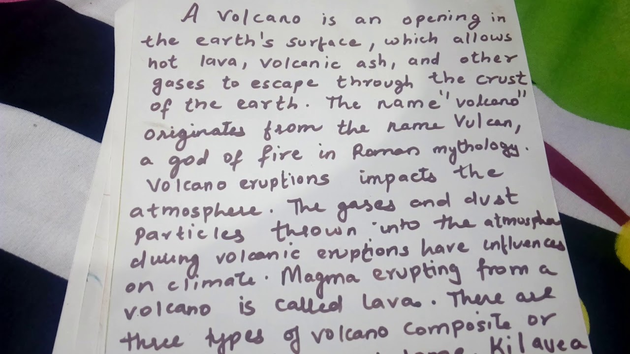 Volcano essay🌋some points on volcano eruption. science - YouTube