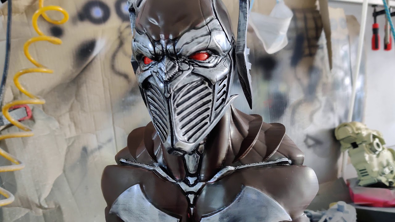 3D Printed - Red death bust 3d model painted. - YouTube