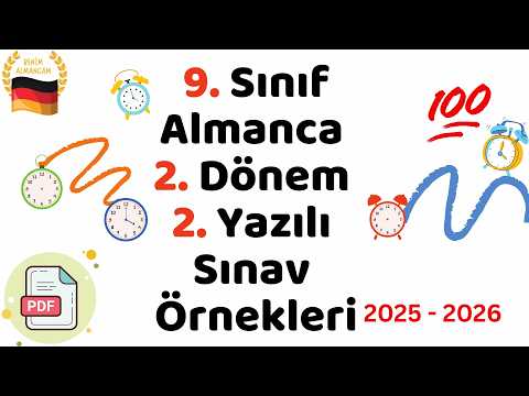 9. Sınıf Almanca 2. Dönem 2. Yazılı Sınav Önekleri 2025 - 2026