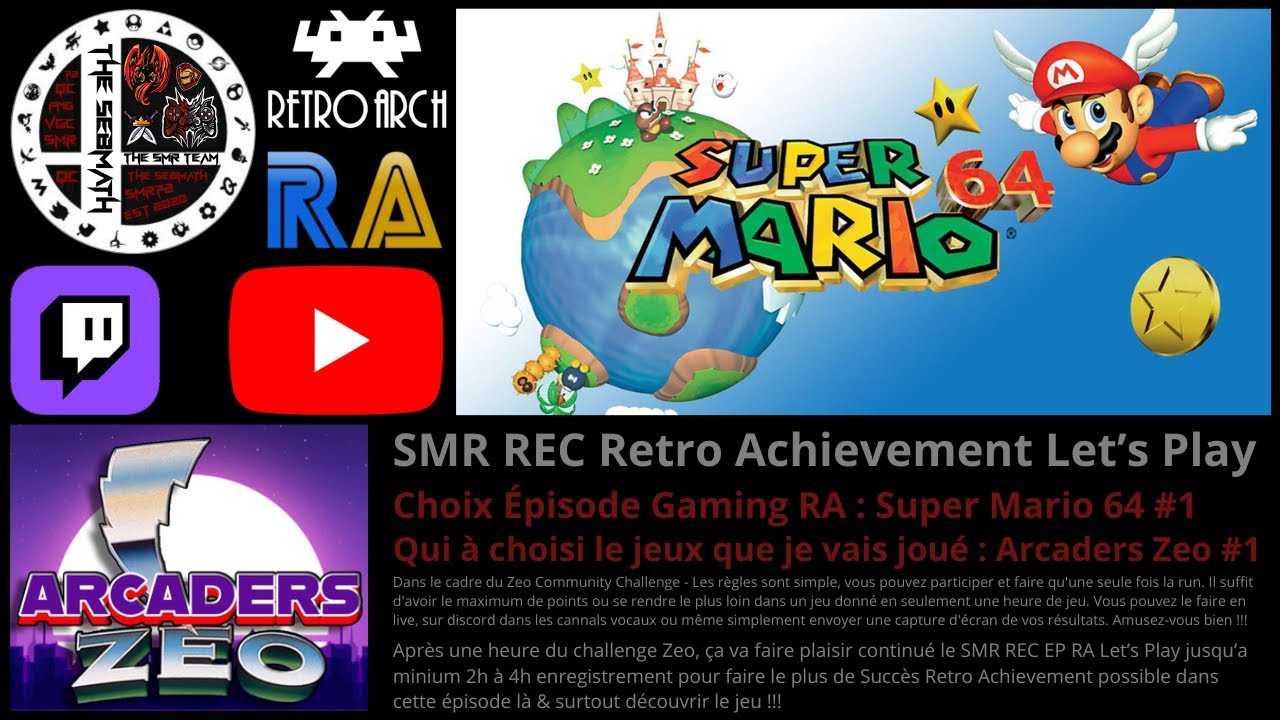 SMR REC RA Let's Play : 1er EP du Retro Achievement Gaming ( RetroARCH ) !!! - YouTube