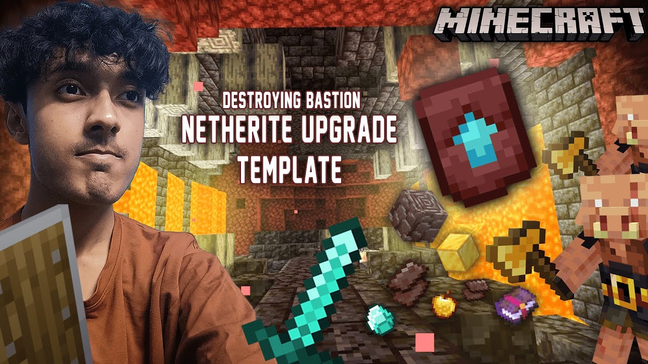 Minecraft but i found netherite upgrade template and beat bastion ...