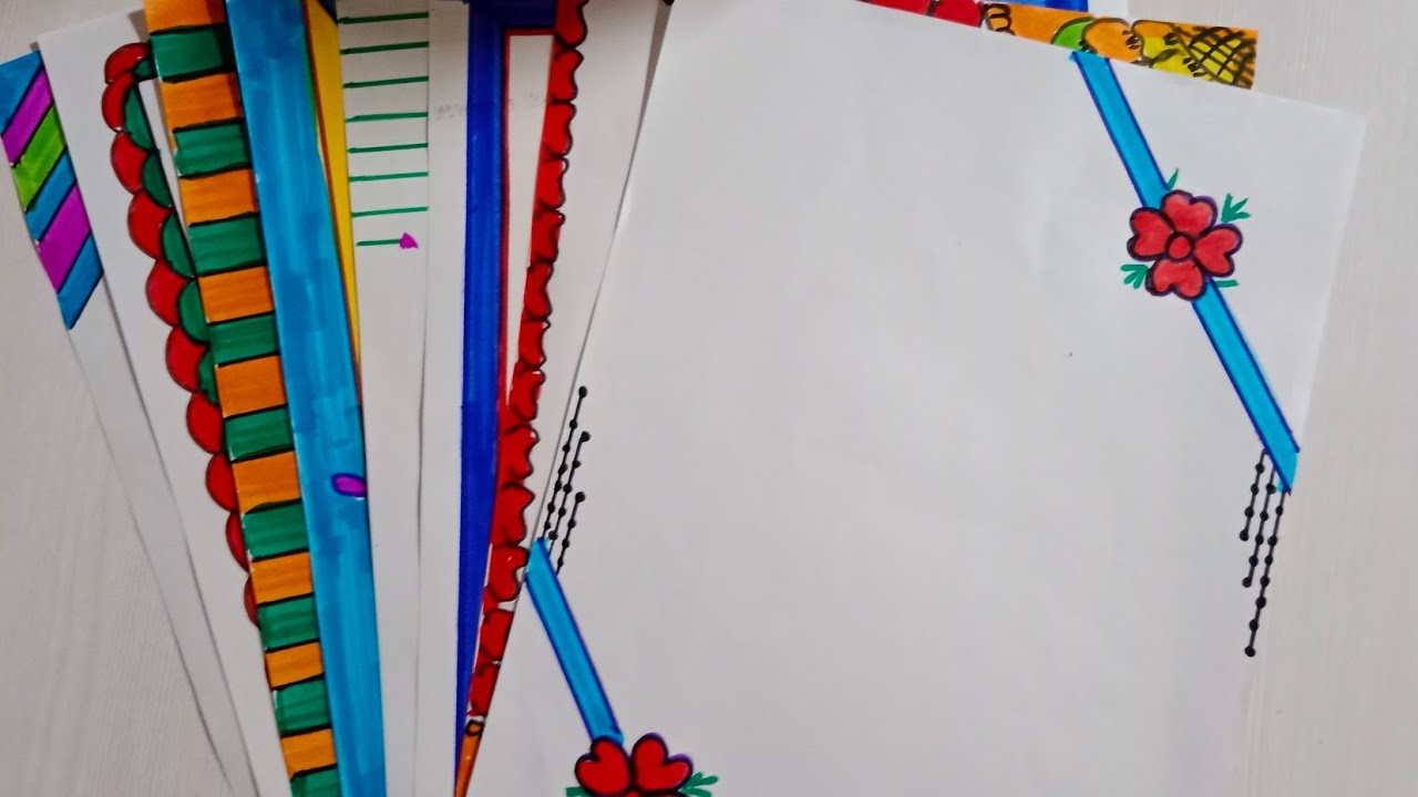 8 Border Designs/Project Paper Border Design/Easy Project design ...