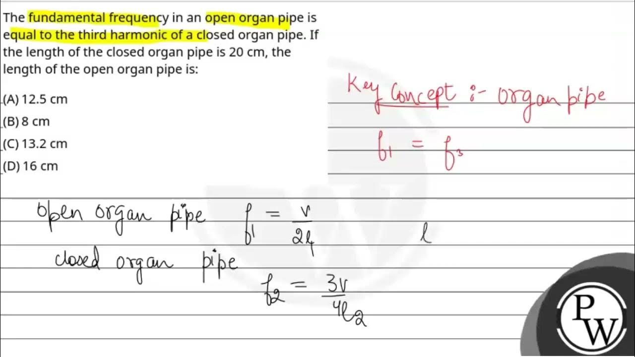 The fundamental frequency in an open organ pipe is equal to the third harmonic of a closed organ ...