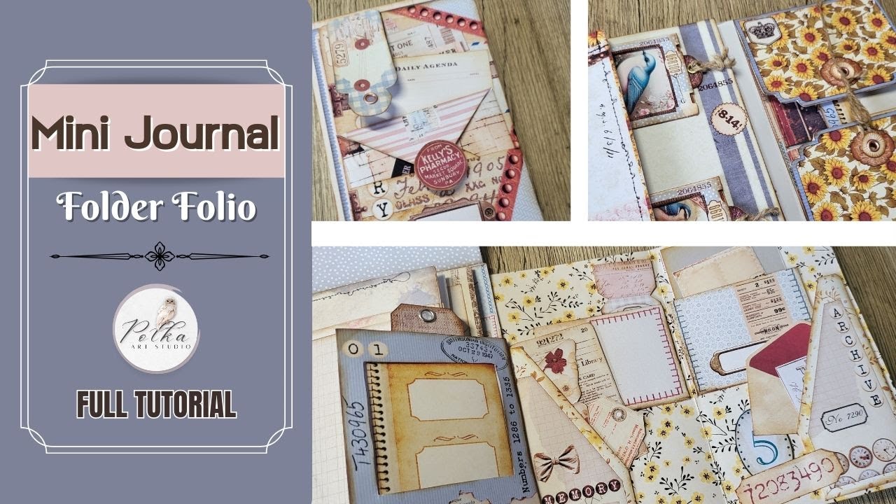 Mini Journal Folder Folio - Paper Craft Project - Full Tutorial - YouTube