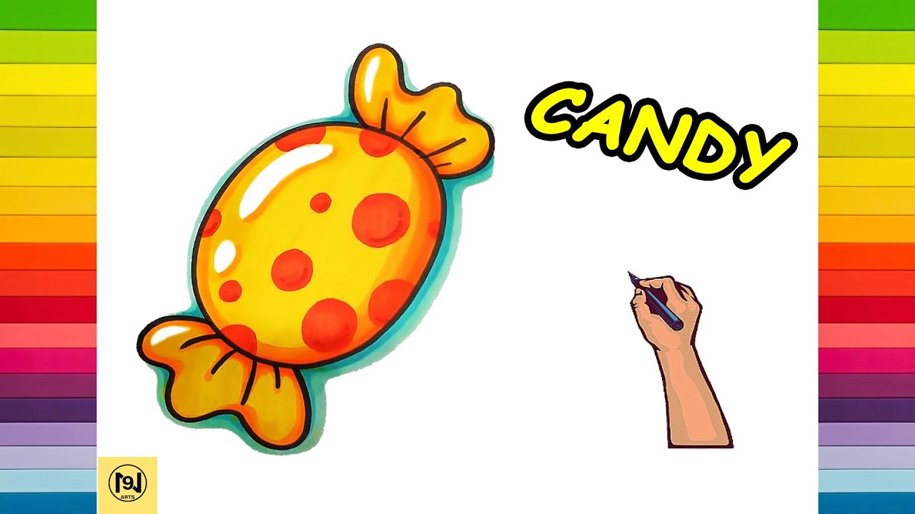 Cómo dibujar un caramelo fácil paso a paso | No.9 ARTES - YouTube