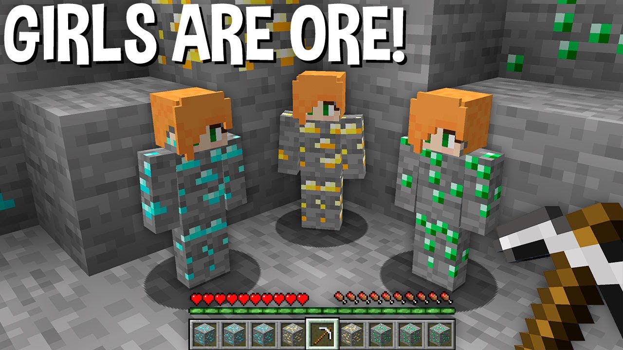Minecraft but ORE are GIRL in Minecraft ! NEW SECRET GIRL ! - YouTube