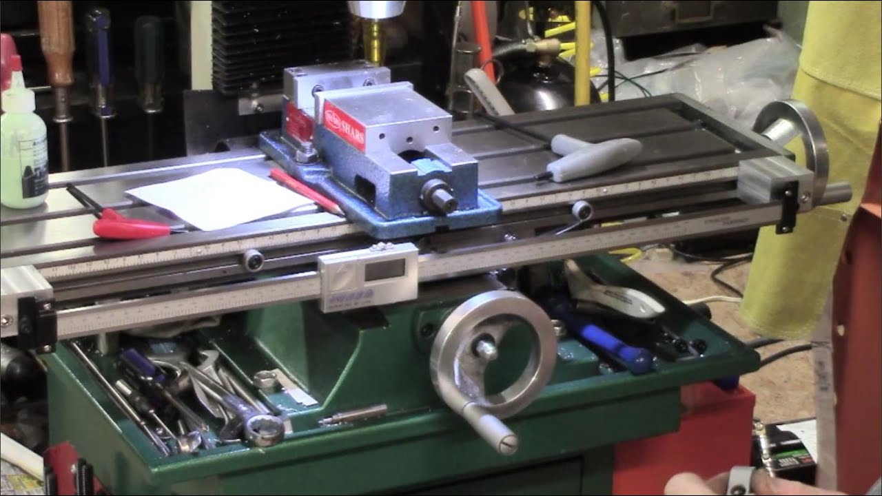 DRO Fit on Grizzly 0704, Part One, X-axis - YouTube
