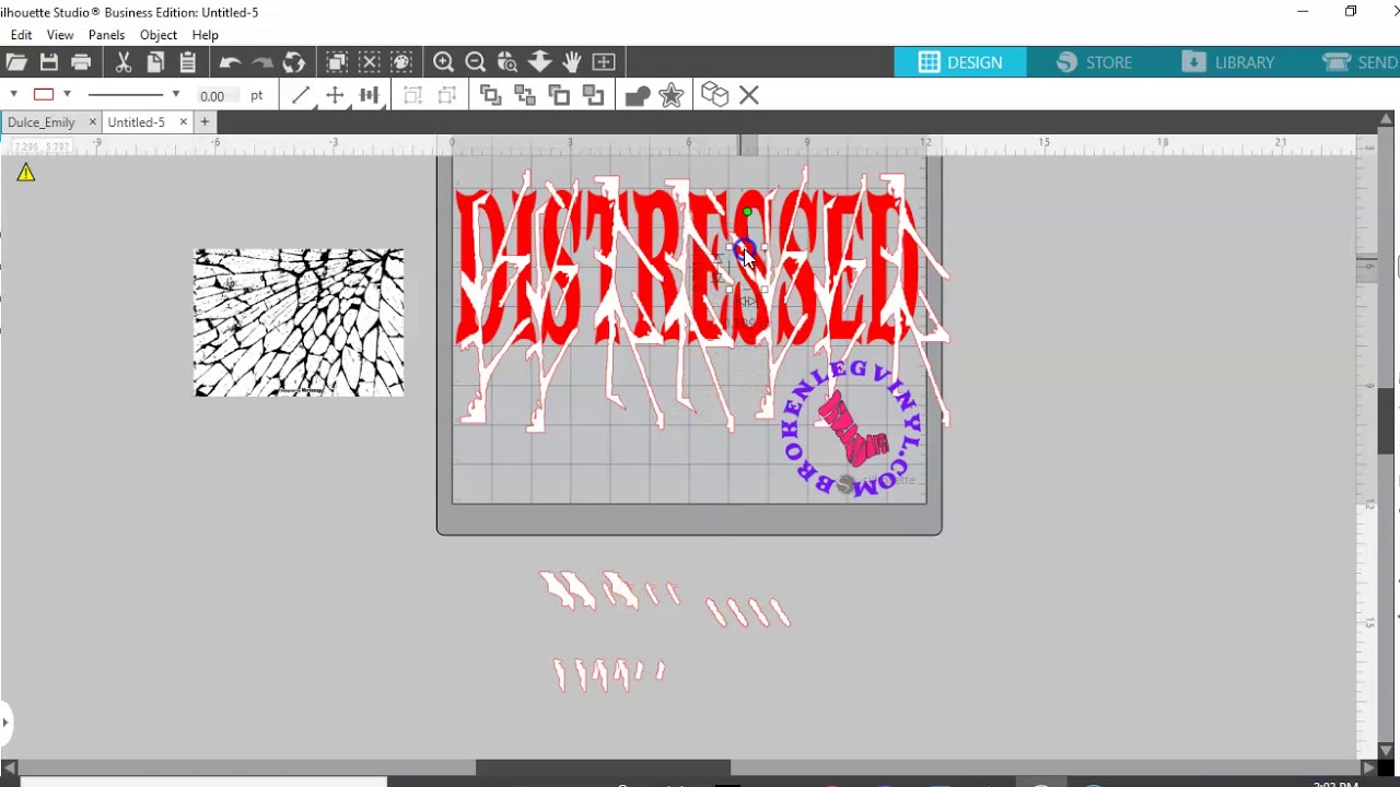 Distressing Fonts or designs in Silhouette Studio - YouTube
