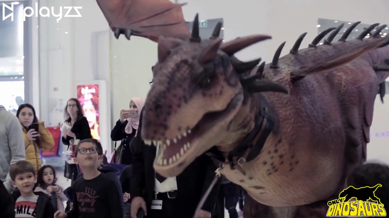 Realistic Dragon Costume in Shopping Mall Event - YouTube