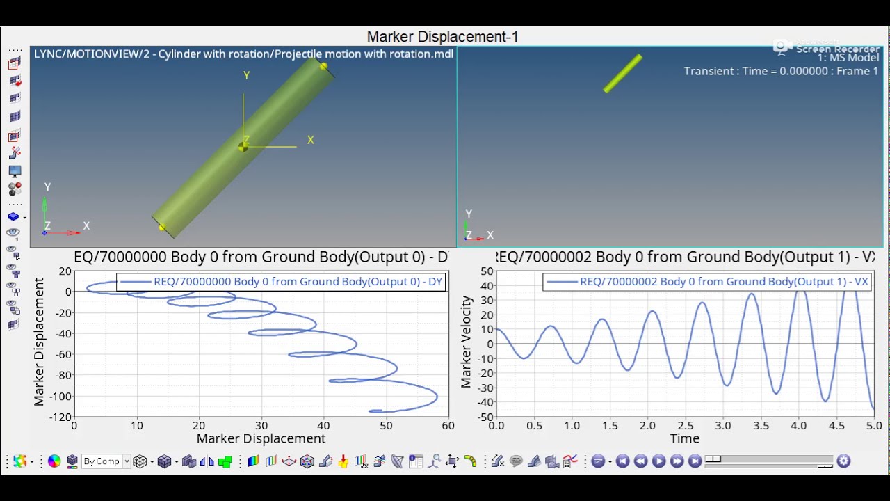 Projectile Motion of a Cylinder using HYPERWORKS - YouTube