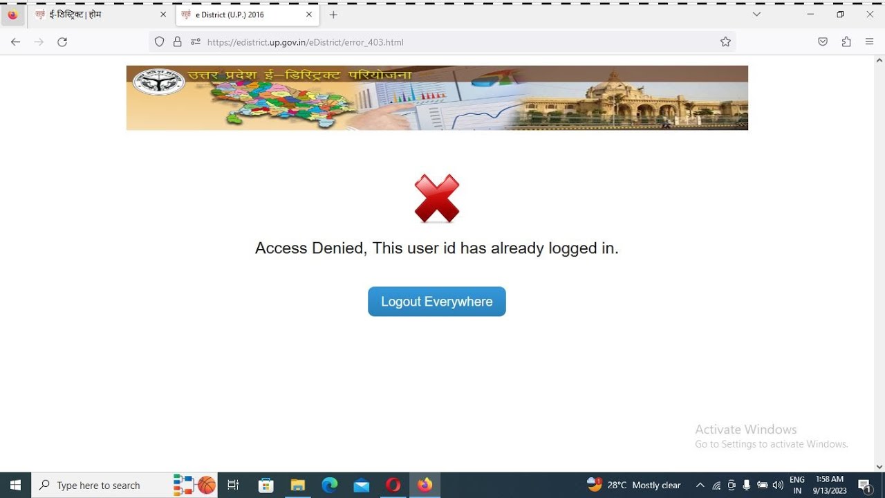Access Denied, This user id has already logged in ll e district log in ...