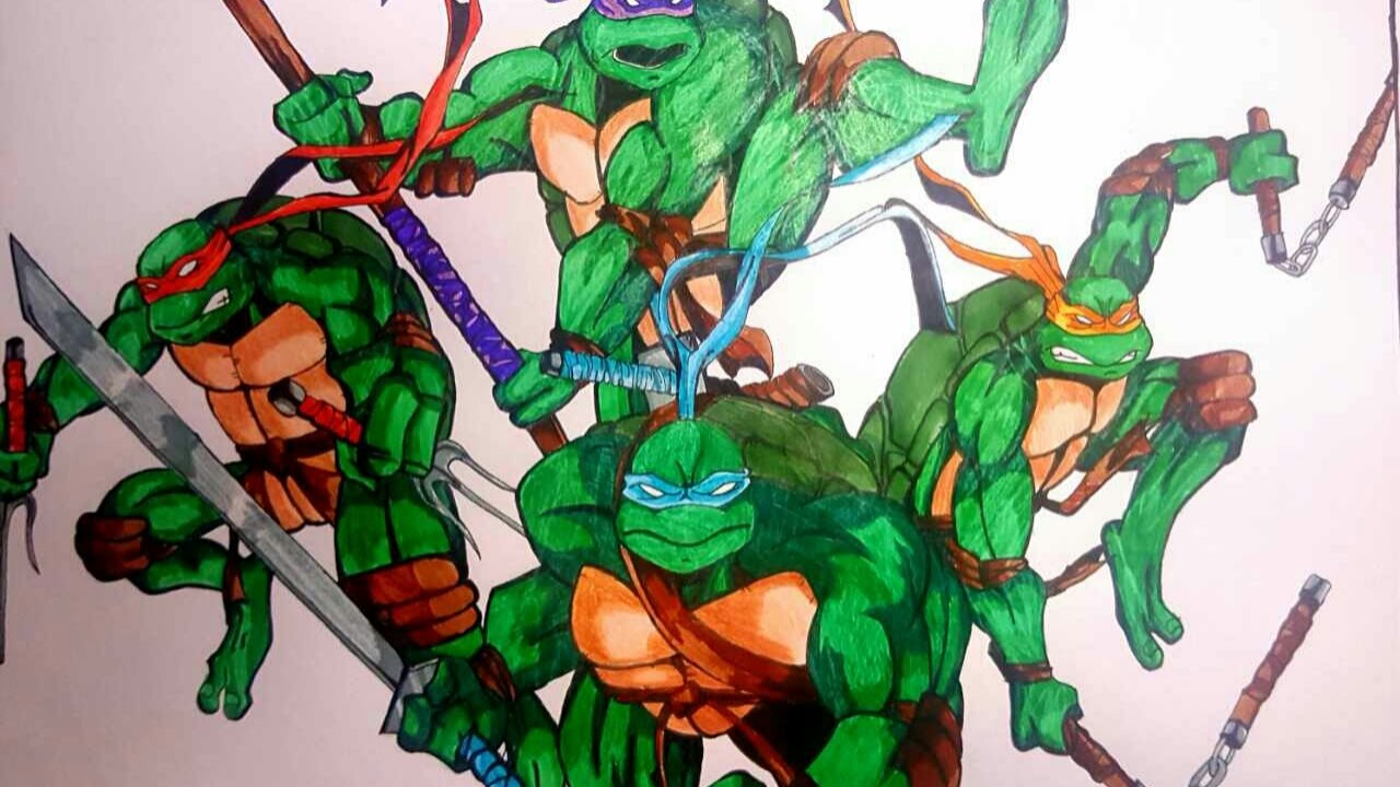 How to draw Teenage Mutant Ninja Turtles-TMNT - YouTube