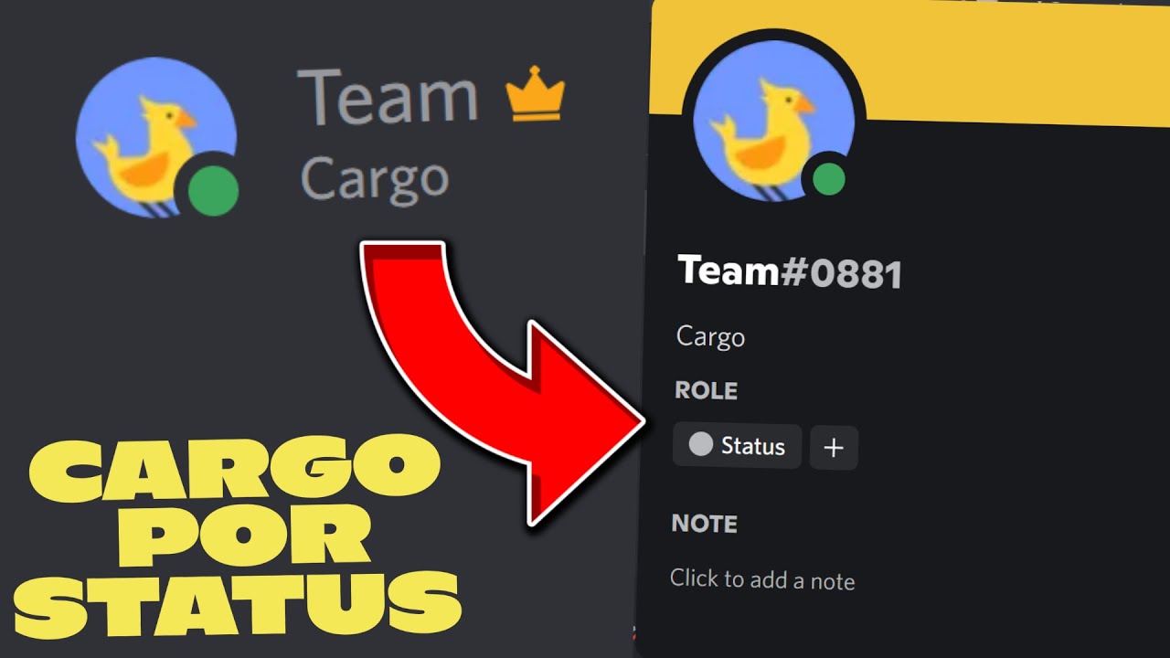 CARGO POR STATUS COM STATUS BOT - Discord - YouTube