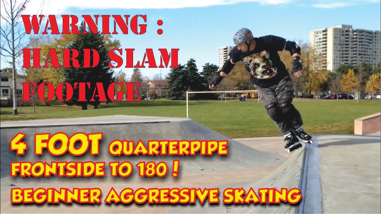 Beginner Aggressive Inline Skating at Middle Age - Frontside Stall To 180 - Playlife Reactor ...