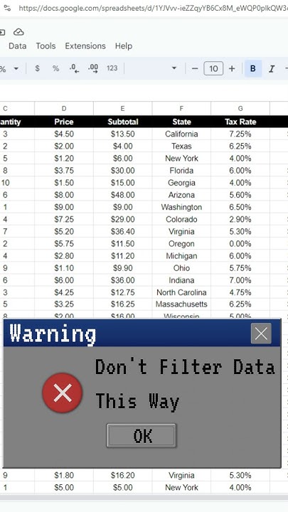 Filter Function in Google Sheets #spreadsheet #googlesheets #sheets #shorts - YouTube