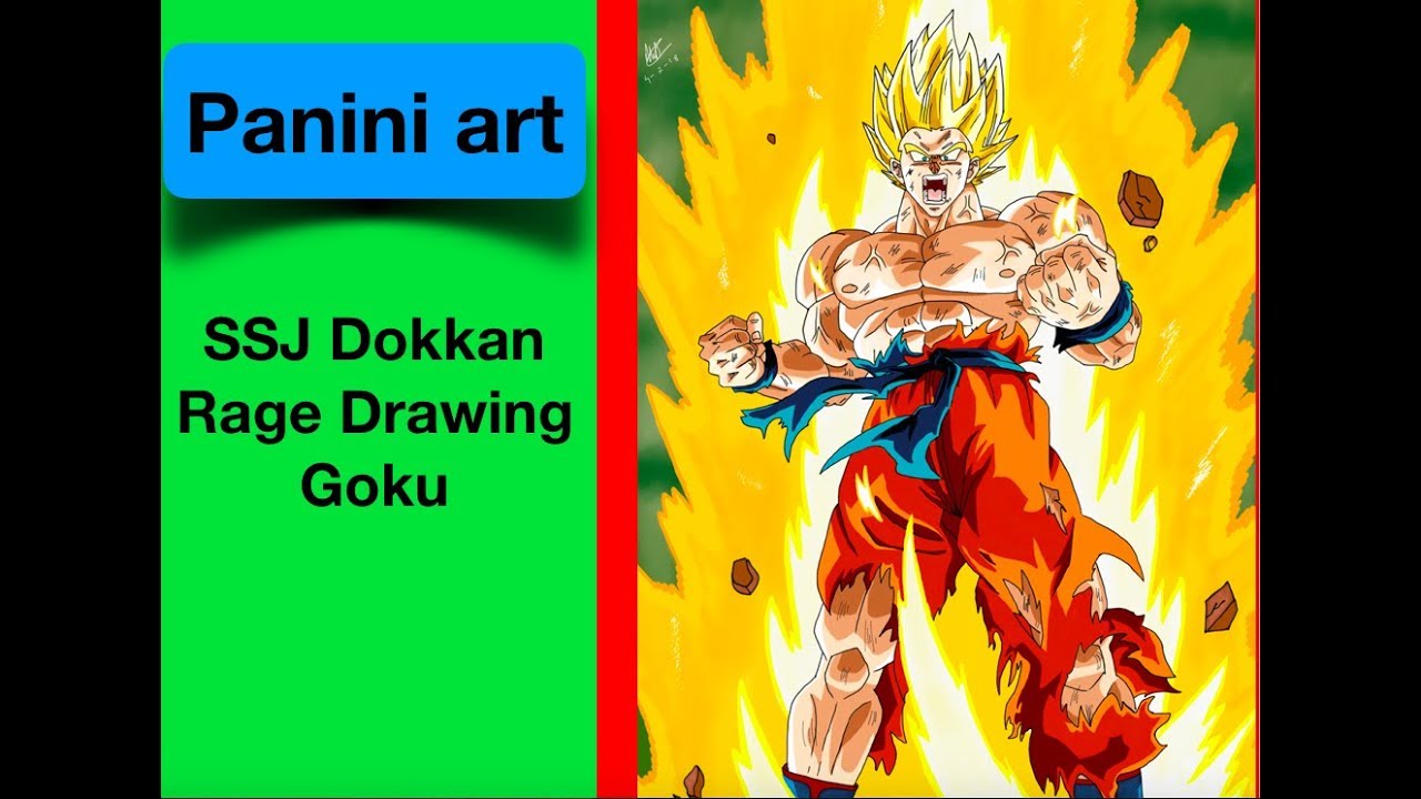 Super Saiyan Goku Dokkan rage (Drawing time lapse) - YouTube