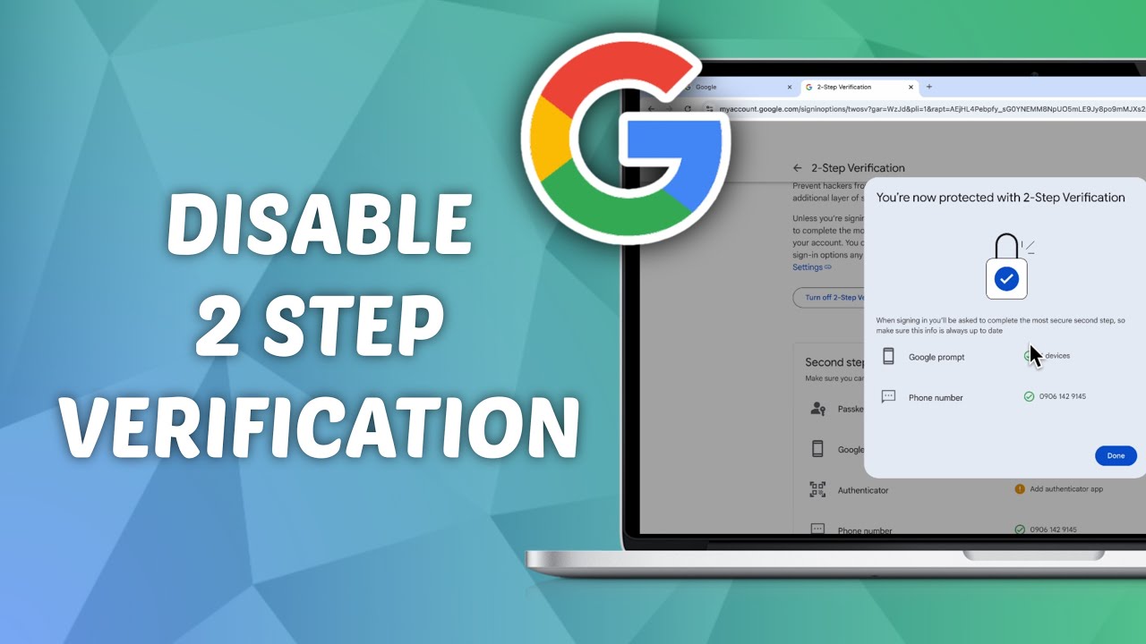 How to Turn OFF Google Two Step Verification on Laptop or PC - YouTube