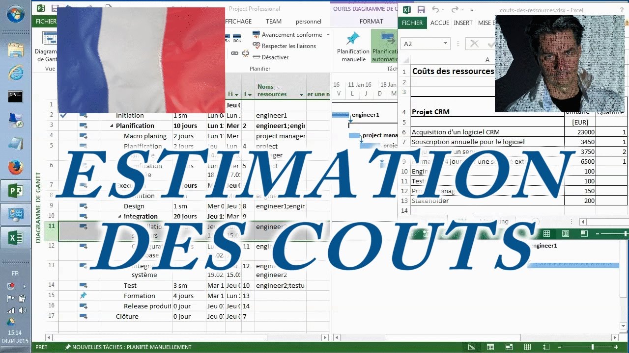 MS Project Estimation Des Coûts Facile - YouTube