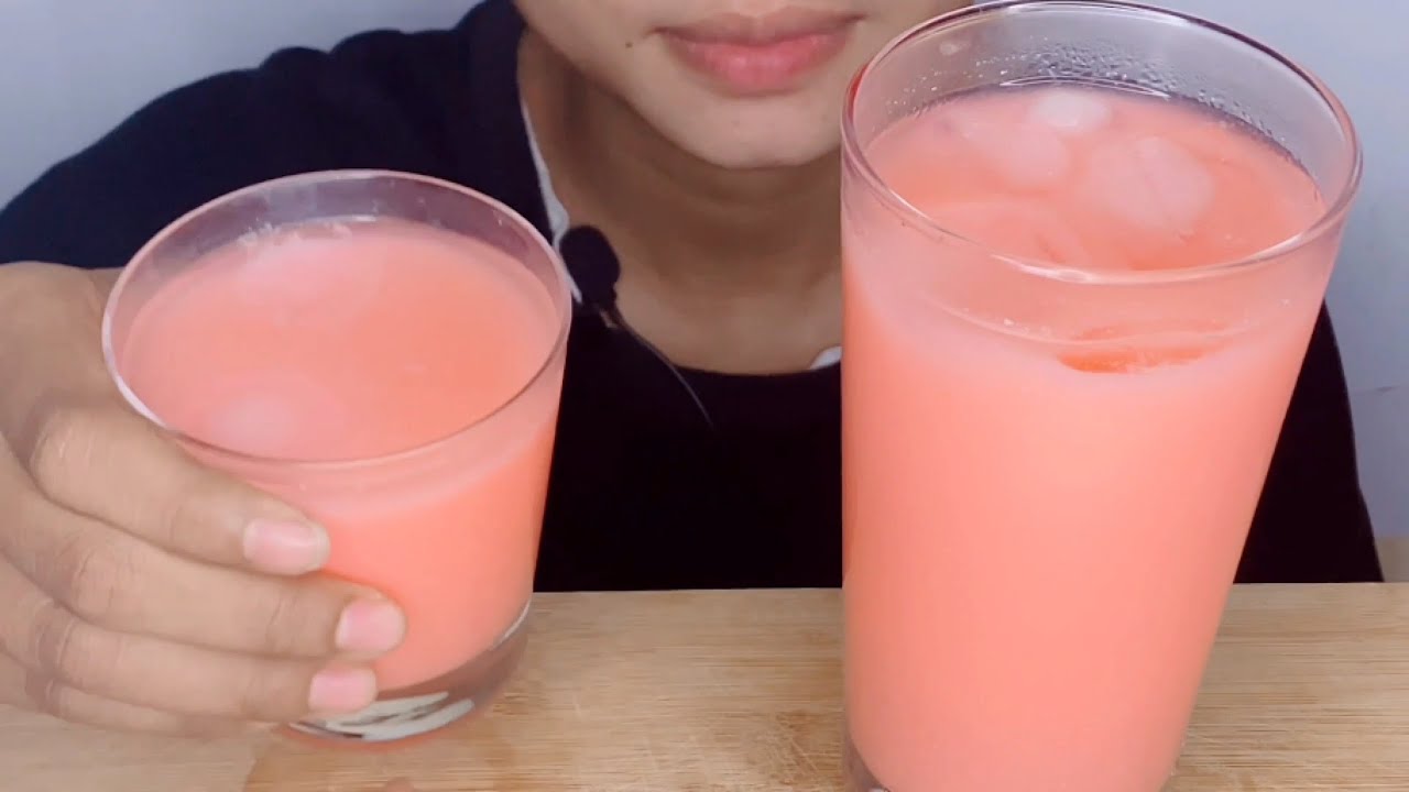 ASMR Drinking Strawberry Milk Flavor, Drinking Sound - YouTube