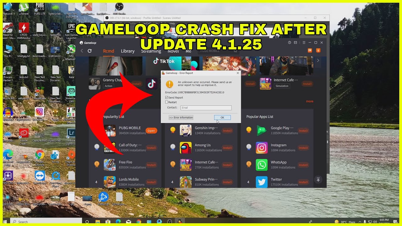 Gameloop Emulator Crash Fix After Update 4.1.25 | Pubg Mobile - YouTube