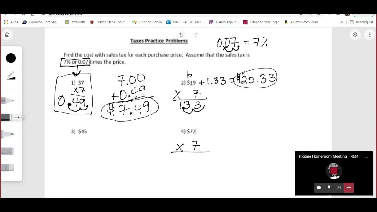 Calculating Sales Tax Practice Problems - YouTube