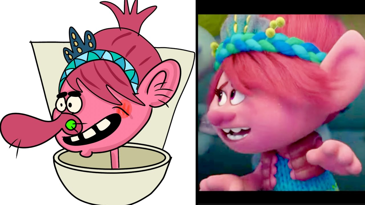 Skibidi toilet poppy trolls drawing meme | trolls band together - YouTube