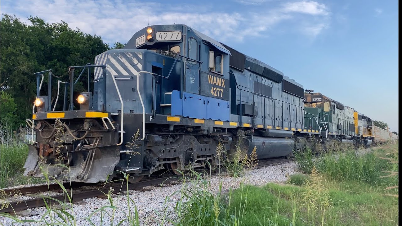 WAMX 4277 with a Ex-UP tunnel motor unit lead a Austin Western ...