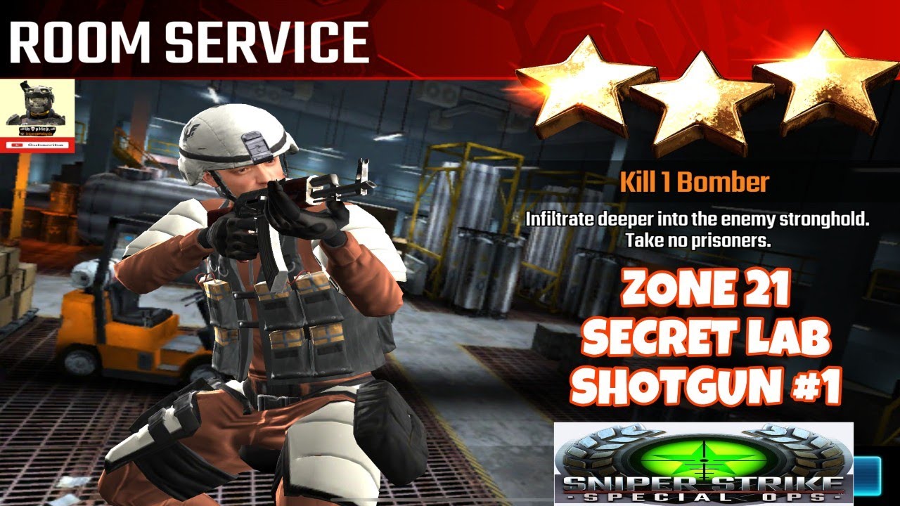 Campaign Zone 21 Secret Lab Room Service Shotgun mission #1 Sniper strike : special ops - YouTube