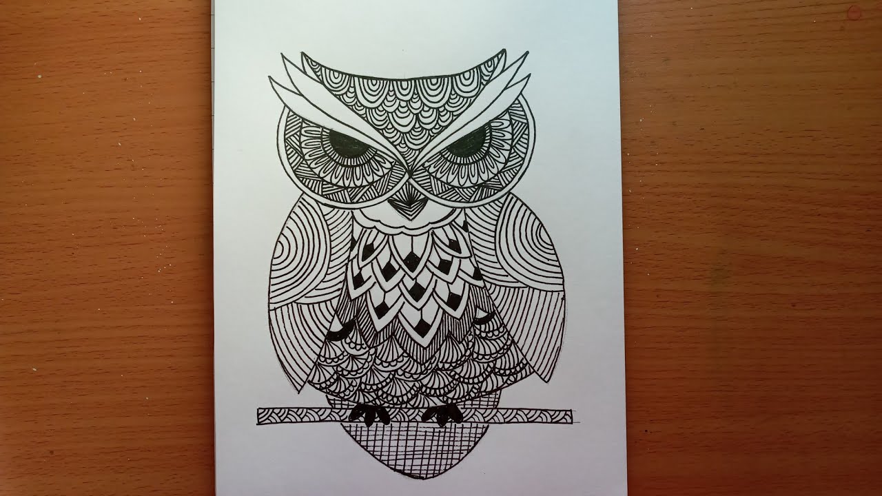 EASY OWL MANDALA | Mandala Art for Beginners| Mandala owl drawing step ...