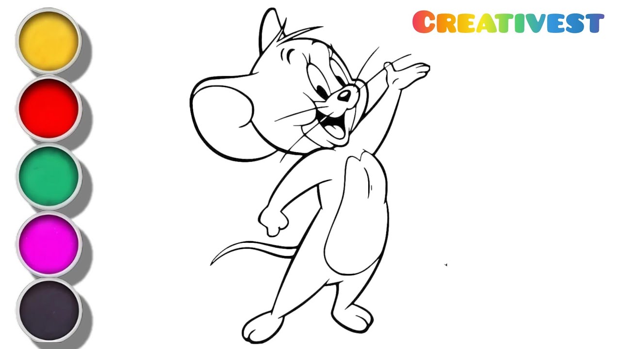How To Draw Jerry Drawing For Kids And Toddlers - YouTube