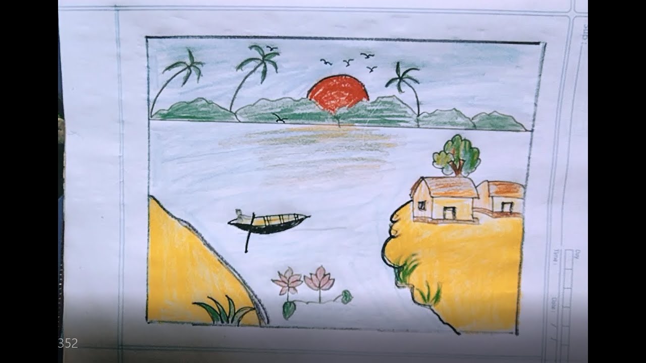 scenery drawing step by step/ Scenery art - YouTube