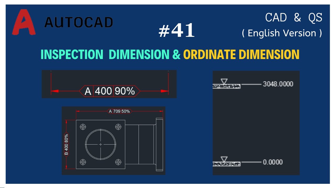 #Autocad 41 Eng version; Inspection Dimension & Ordinate Dimension - YouTube