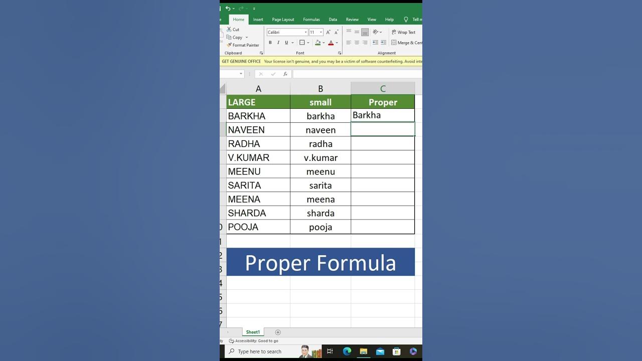 Proper Function Excelformula Newexcel Excelfunction Excelsolution Spreadsheetformula Excel