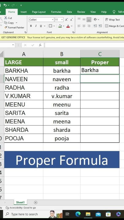 Proper function #excelformula #newexcel #excelfunction #excelsolution #spreadsheetformula #excel ...