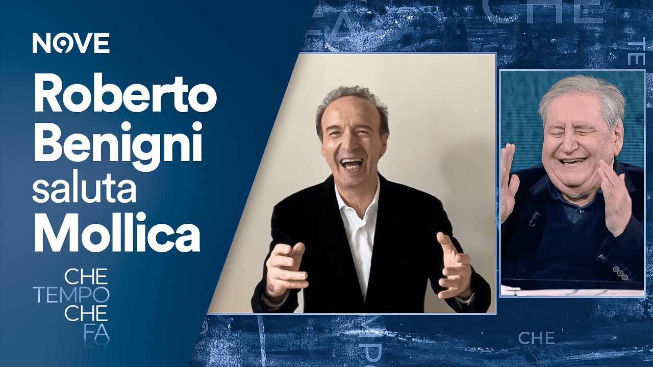 Che tempo che fa | Roberto Benigni saluta Vincenzo Mollica e ricorda i ...