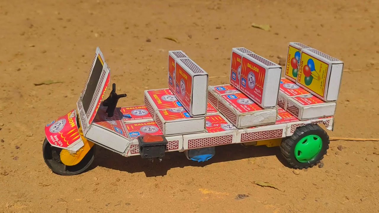 How to Make Matchbox Open Rickshaw Car I DIY Auto Rickshaw Car I School ...