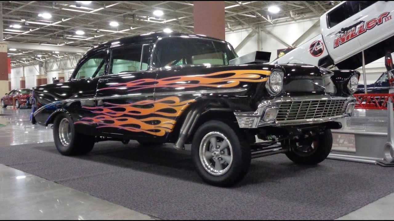 1956 Chevrolet 210 “ Gasser “ 540 CI Engine in Black with Flames on My ...