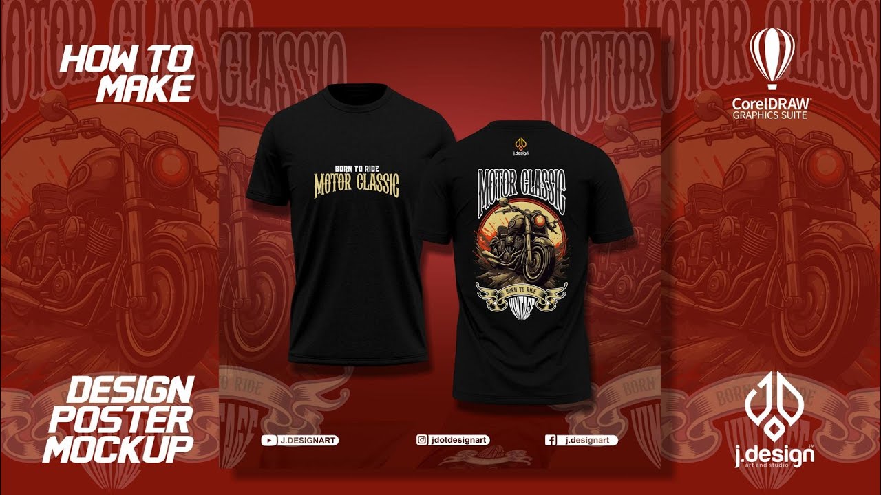 CorelDraw Tutorial | SHIRT MOCKUP AND POSTER DESIGN MOTOR CLASSIC - YouTube