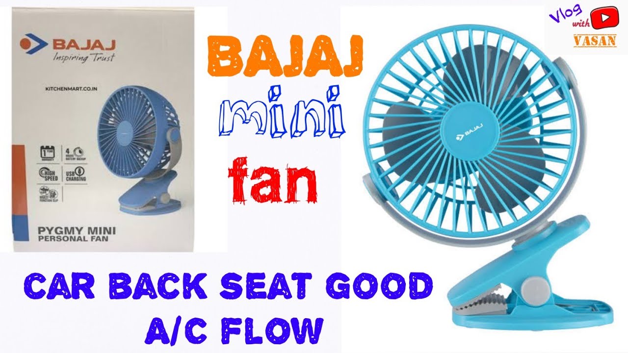 Bajaj portable mini fan | Car compact fan | A/C flow for car rear seat ...