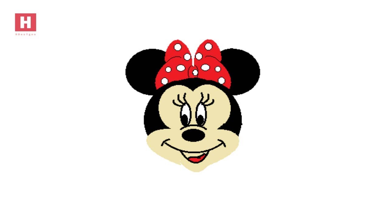 How to Draw Minnie Mouse in MS Paint | Kids | Easy Drawing | Disney ...