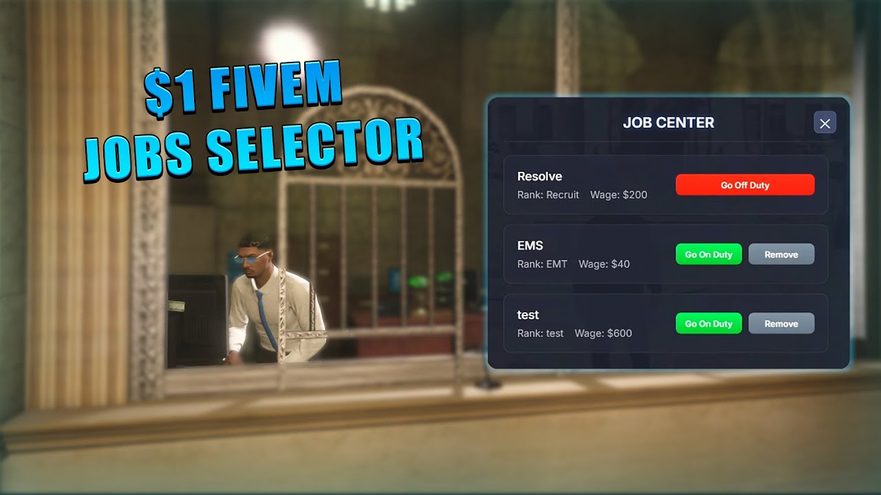 Multijob/Jobs Selector - FiveM RS Scripts - YouTube